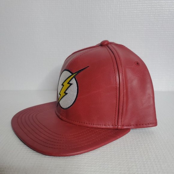 DC Comics | Accessories | Dc Comics The Flash Faux Leather Snapback Hat ...